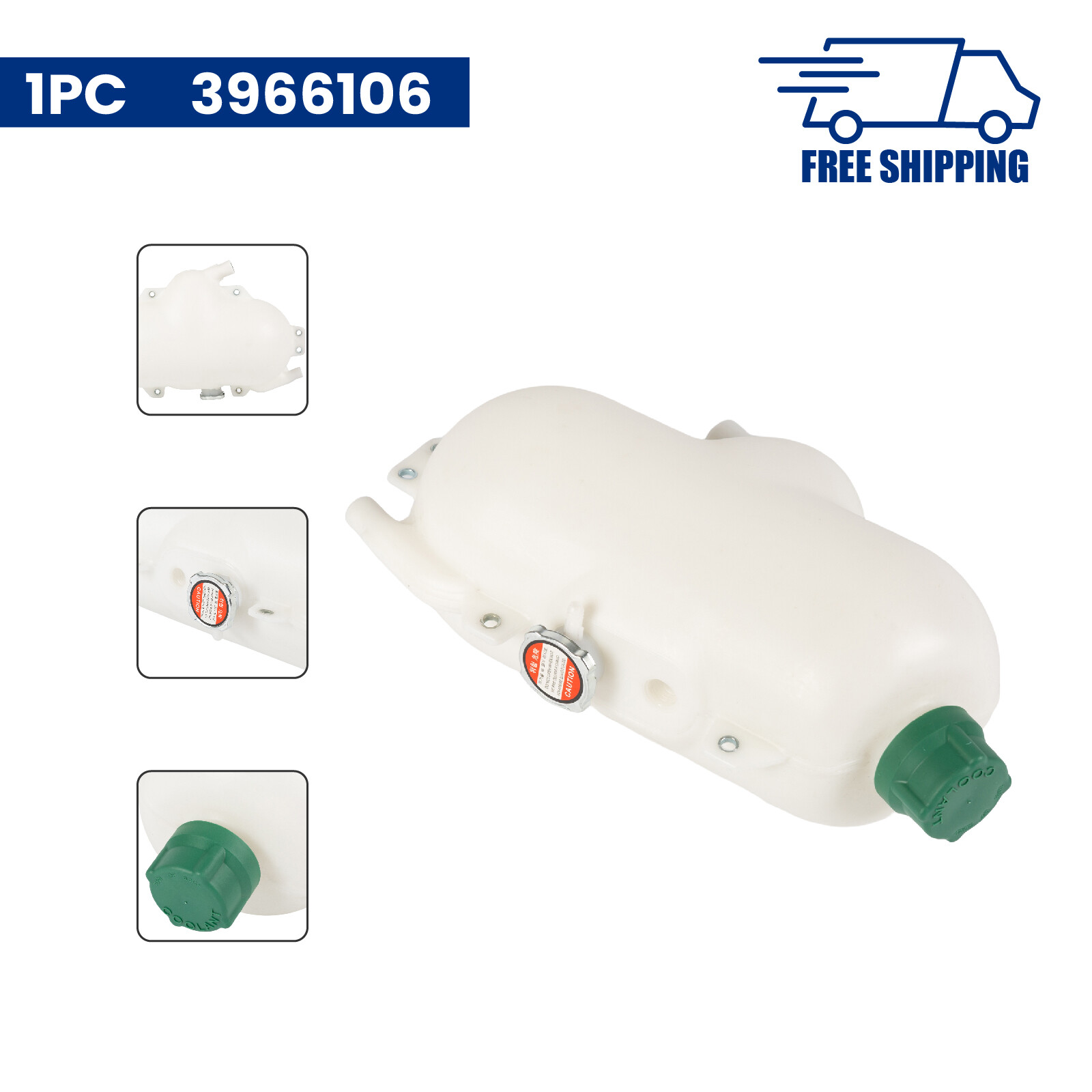 3966106 For 1996-2000 Volvo WG WI Engine Coolant Reservoir Tank W/ Cap ...