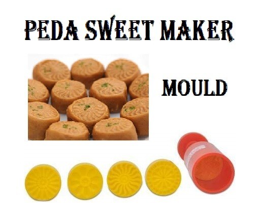 Penda/Peda Maker – Indian Sweets Stamp Cutter with 5 Design Moulds ...