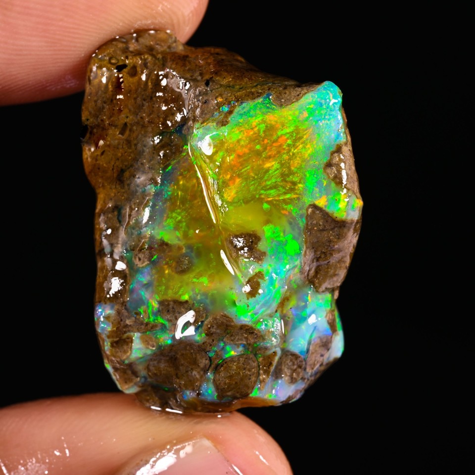 +Fire 61 CT Fancy Oil Opal Rough Natural Ethiopian Welo Opal Gemstone ...