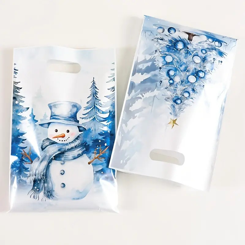 Christmas Party Gift Bag Blue Candy Xmas Santa Sack Sweet Treat Goody ...