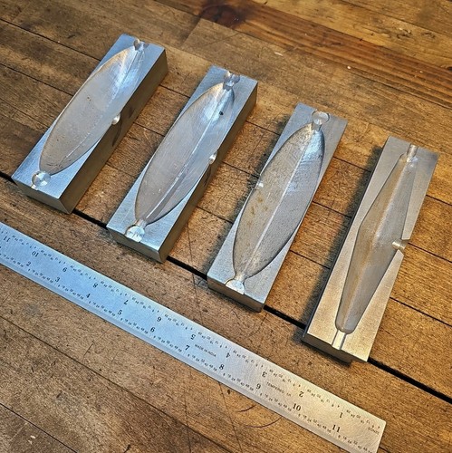 Sinker Molds for Large Deep Sea Fishing • LEAD Weight Molds Sinker ...