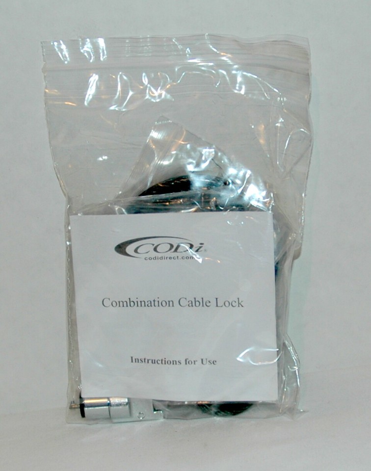 CODI 3-digit Combination Cable Lock Galvanized Steel for PC's – New | eBay