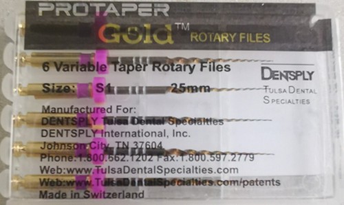 Bid Protaper Gold Rotary Files 25mm S1 Dentsply Tulsa Assorted ...