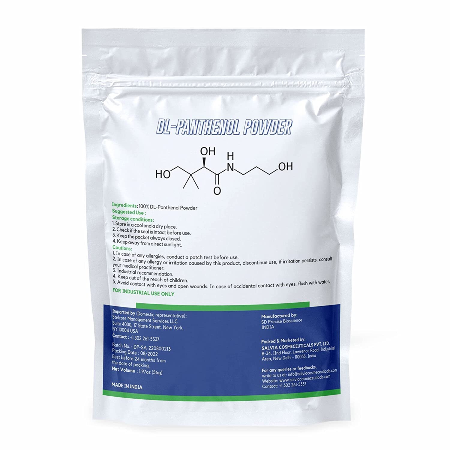 MYOC DL-Panthenol Powder Pure Cosmetic Grade for Hair & Skin Care 56g ...