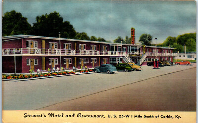 1940s Stewart's Motel and Restaurant U.S. Route 25 Corbin KY Postcard | eBay