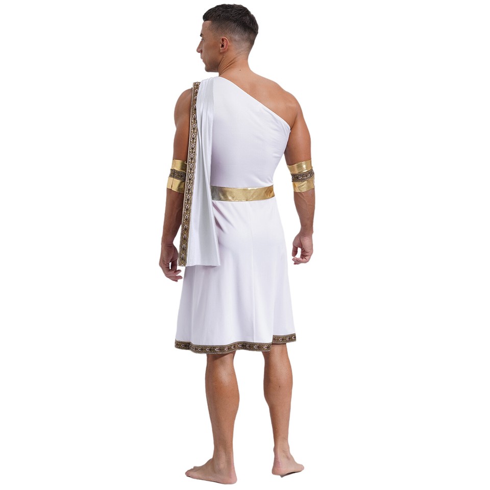 Men's Dresses With Sleeves Zeus Robe Greek Grecian Toga Spartan Dress ...