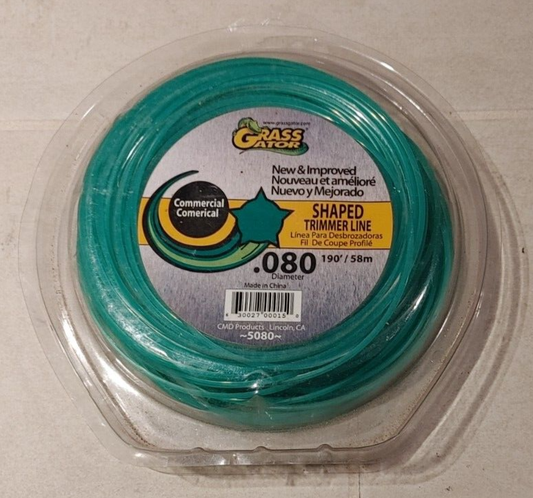 Grass Gator Trimmer Line Green String .080 Shaped 5080 Partial Spool ...