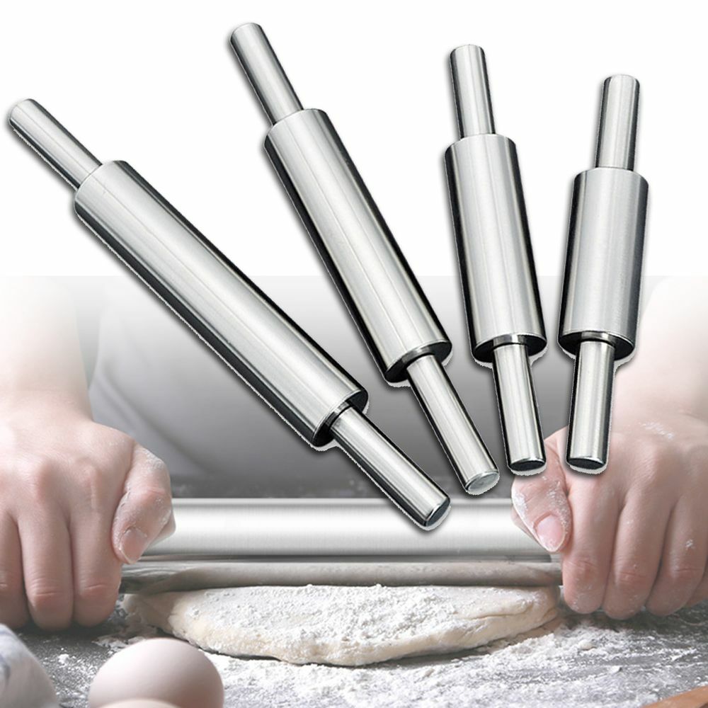 Stainless Rolling Pin Non-stick Pastry Dough Roller Baking Kitchen ...