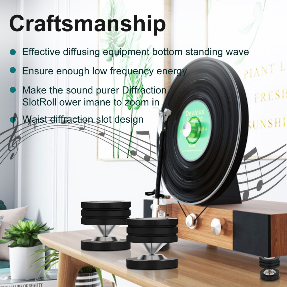 Steel Sound Isolation Feet Speaker Spikes Audio Cones HiFi Mounts Amp ...