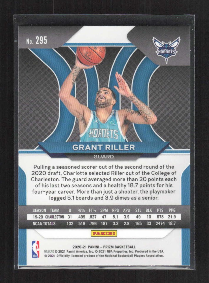 Grant Riller RC 2020 Panini Prizm Charlotte Hornets #295 | eBay