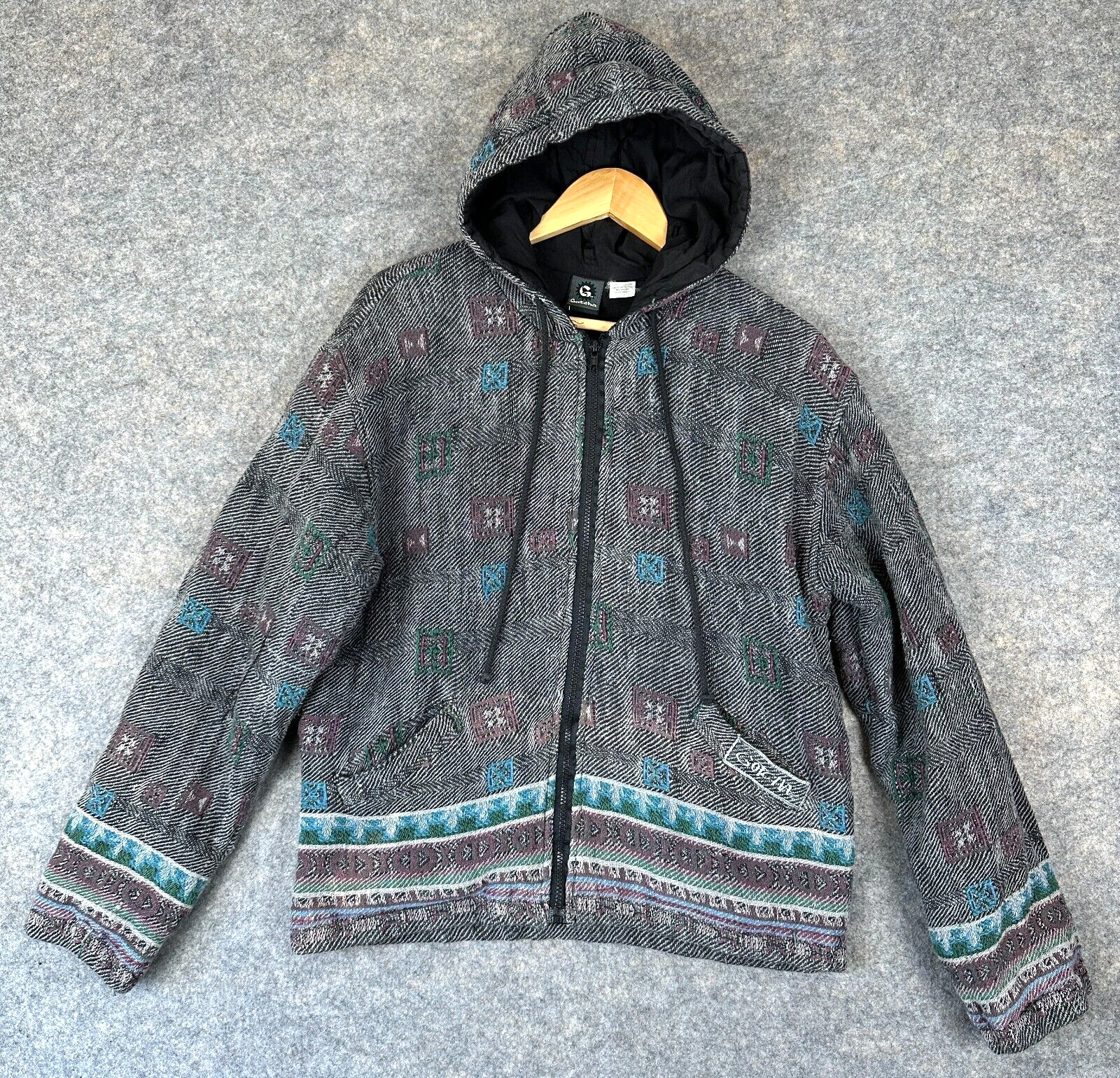 Vintage Gotcha Navajo Hoodie Jacket Mens Medium Surf … - Gem
