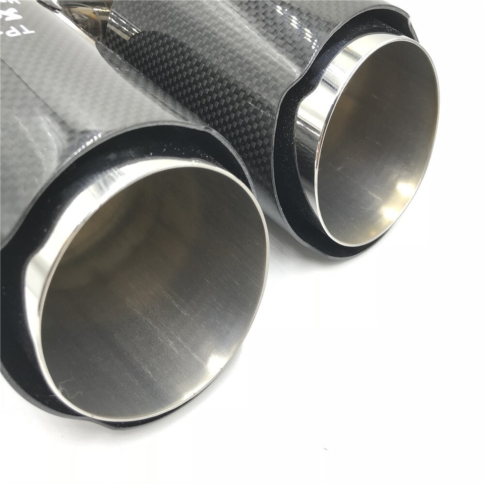 Akrapovic SS+Glossy Carbon Fiber Exhaust Tip Dual Pipe OD:76/89/101 ...