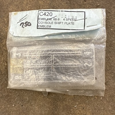 1968 1969 Camaro Chevelle Console Shift Plate 4 Speed Pattern Emblem GM ...