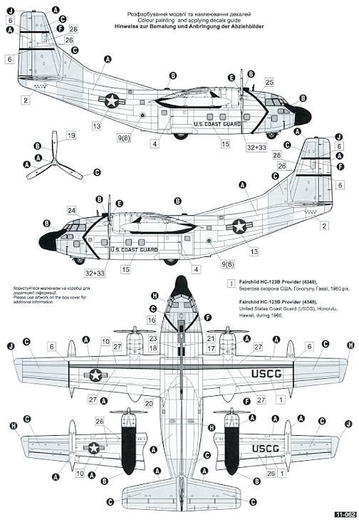 Roden Models 1/72 FAIRCHILD C-123B PROVIDER U.S. Coast Guard Transport ...