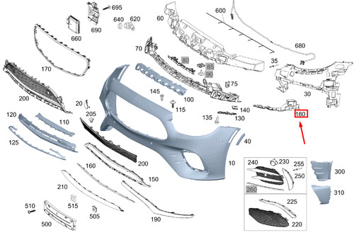 MERCEDES-BENZ E C238 FRONT RIGHT BUMPER HOLDER A2388857400 ORIGINAL NO ...