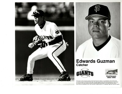 San Francisco Giants Edwards Guzman 8"x10" B&W press release photo 1999 ...