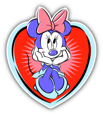 Minnie Mouse Herat Love Cartoon Car Bumper Sticker Decal 4'' x 5'' | eBay
