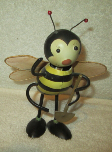 Vintage CUTE Metal Bobble Head Yellow & Black Bumble Bee TOY FIGURE ...