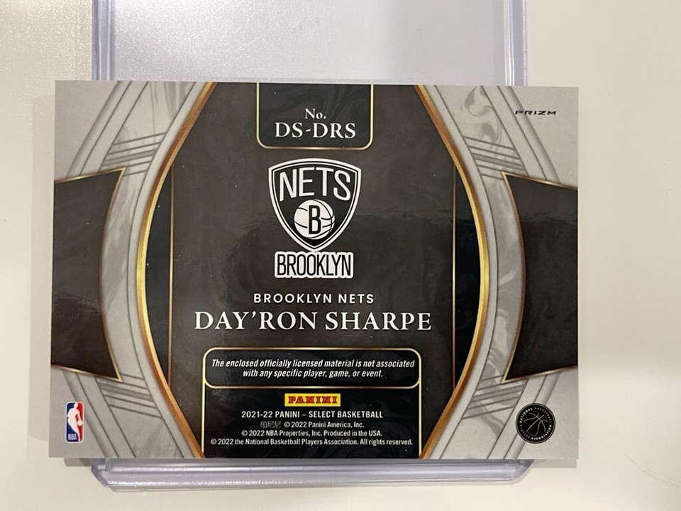 Day'Ron Sharpe #DS-DRS 2021 Panini Select Draft Selections Memorabilia ...