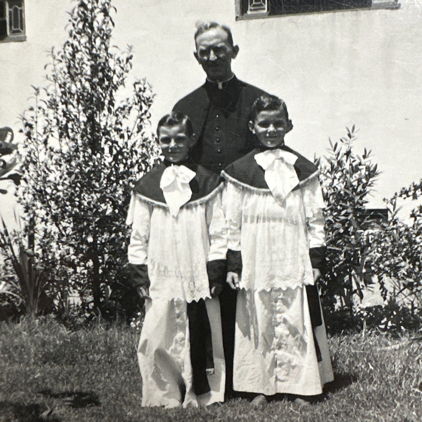 VINTAGE PHOTO Catholic Priest In Two Altar Boys 1950s Original Snapshot ...