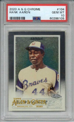 2020 TOPPS ALLEN & GINTER CHROME #104 HANK AARON CARD BRAVES PSA 10 SP ...