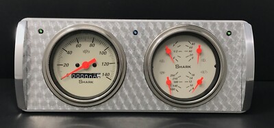 1940 Ford Car 2 Gauge Dash Panel Quad Style Engine Turned Insert Set ...