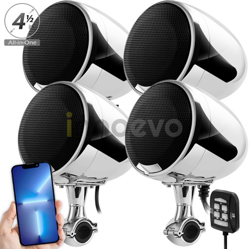 1200W Amp Motorcycle Bluetooth 4 Speaker Audio System Stereo Harley ...