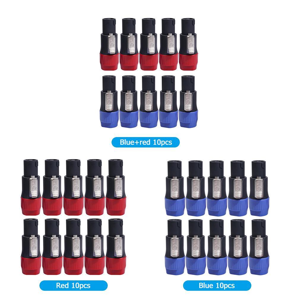 fr 10pcs NL4FC Speaker Connectors 4 Pin Male Audio Speakon Ohm Plug ...