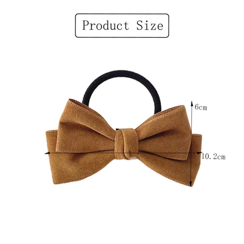 Bowknot Fashion Bow Hair Ring Flocking Hair Accessories Elastic Hair ...