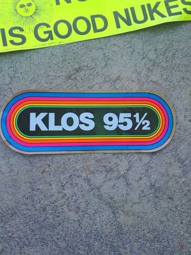 KMET KLOS 95 1/2 VINTAGE RAINBOW STICKERS RARE MID 1970S ROCK N ROLL ...