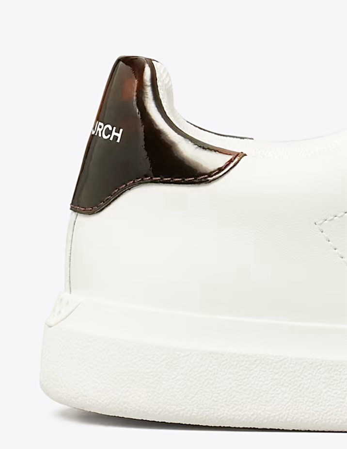 NEW NIB SZ 9 TORY BURCH DOUBLE T HOWELL COURT WHITE CRETA LEATHER ...