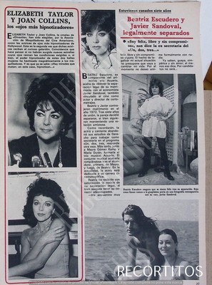 CLIPPINGS S 2266 Dynastie de Joan Collins ELIZABETH TAYLOR LIZ | eBay