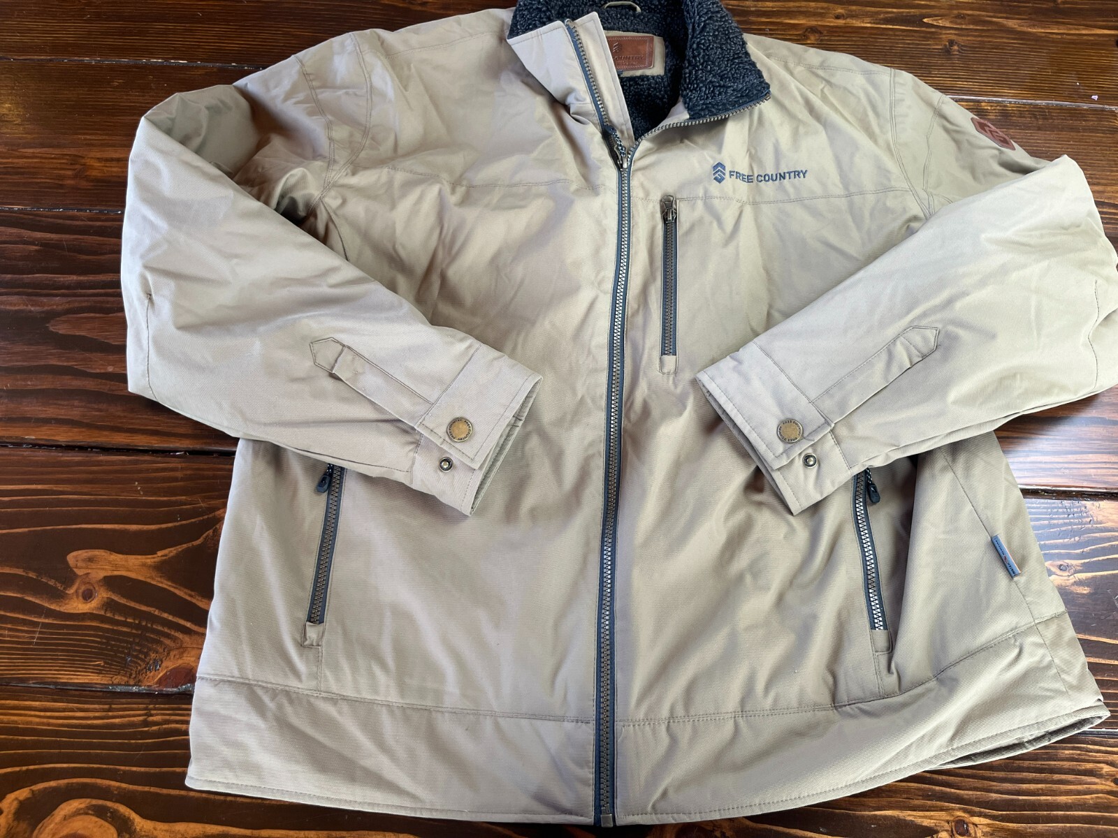 Free Country Jacket, Men's Size XL, Tan, Faux Fur, Full Zip ...