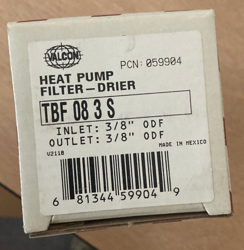 VALCON TBF 08 3 S HEAT PUMP FILTER -DRIER INLET 3/8" ODF OUTLET:3/8 ODF ...
