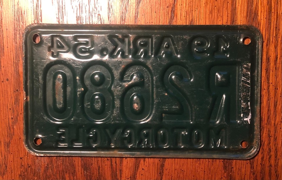 1954 Arkansas Motorcycle License Plate vintage & original | eBay
