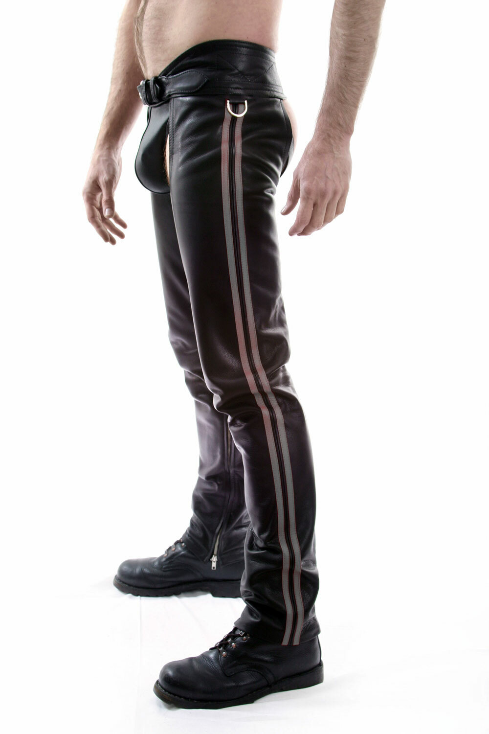Men's Real Leather Chaps Bikers Chaps Detachable Codpiece & Colored ...