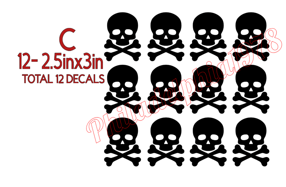 Skull and Crossbones die cut vinyl decals #9 | eBay