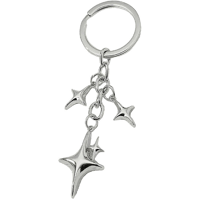Y2K Keychains Star Moon Metal Key Rings For Women Men Gift Handbag ...