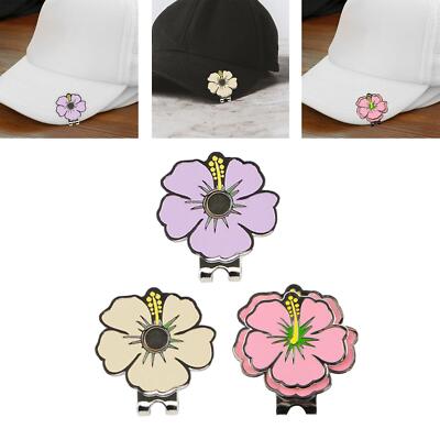 Flower Golf Ball Marker Novelty Metal Golf Cap Holder Attach to Caps ...