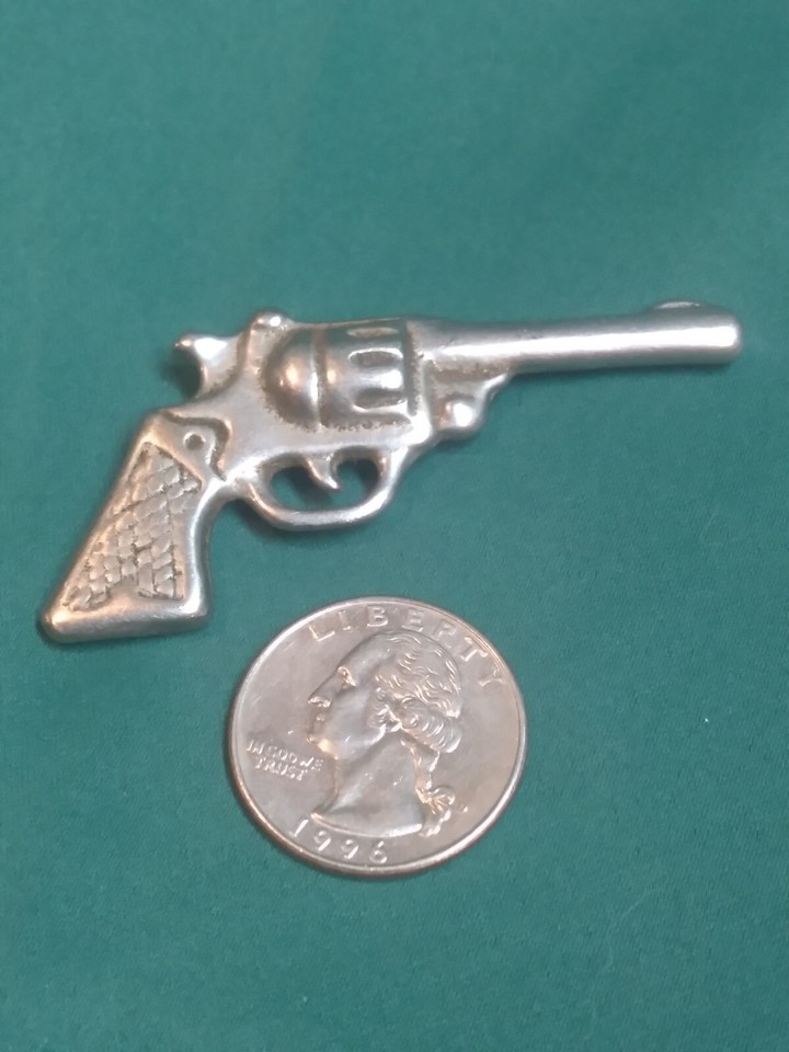 Antique Novelty/toy Cast Iron Nickel Plated Looking Revolver | eBay