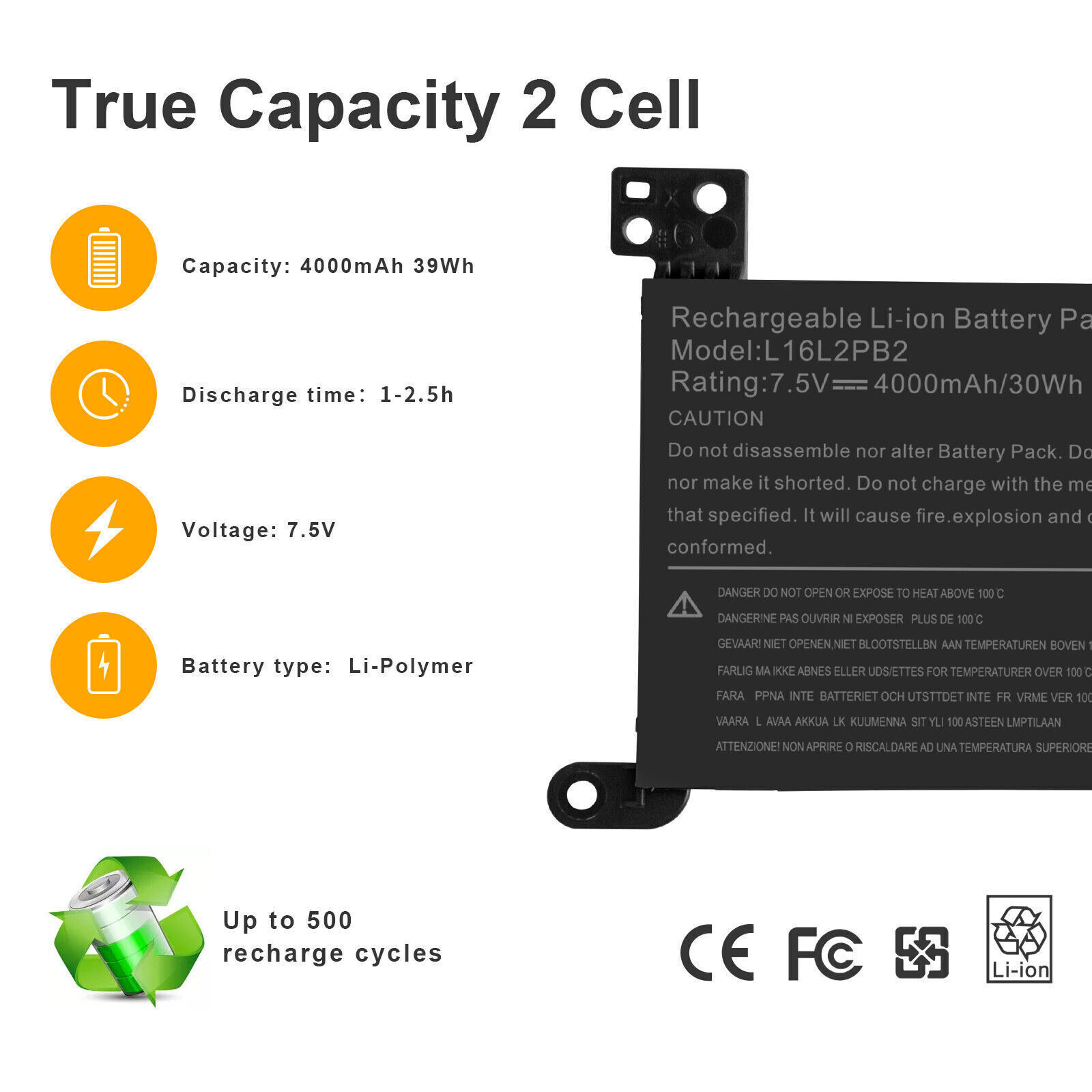 L16L2PB2 Battery for Lenovo IdeaPad 320 330 V320 S145 V15 L16C2PB2 ...