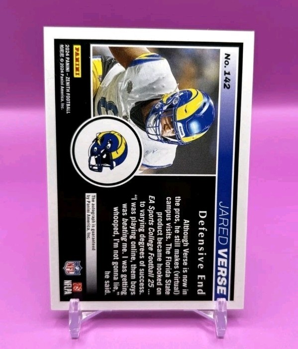 Jared Verse 2024 Panini Zenith RC Rookie Auto Autograph #/99 RAMS 🐏 | eBay