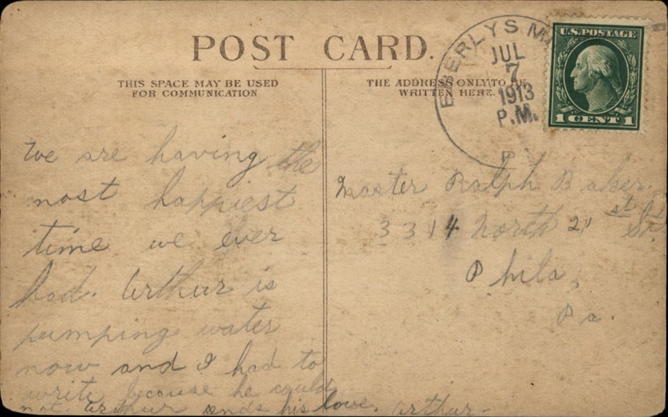 Church fall country scene embossed RARE early DPO 1913 Eberlys Mill PA ...