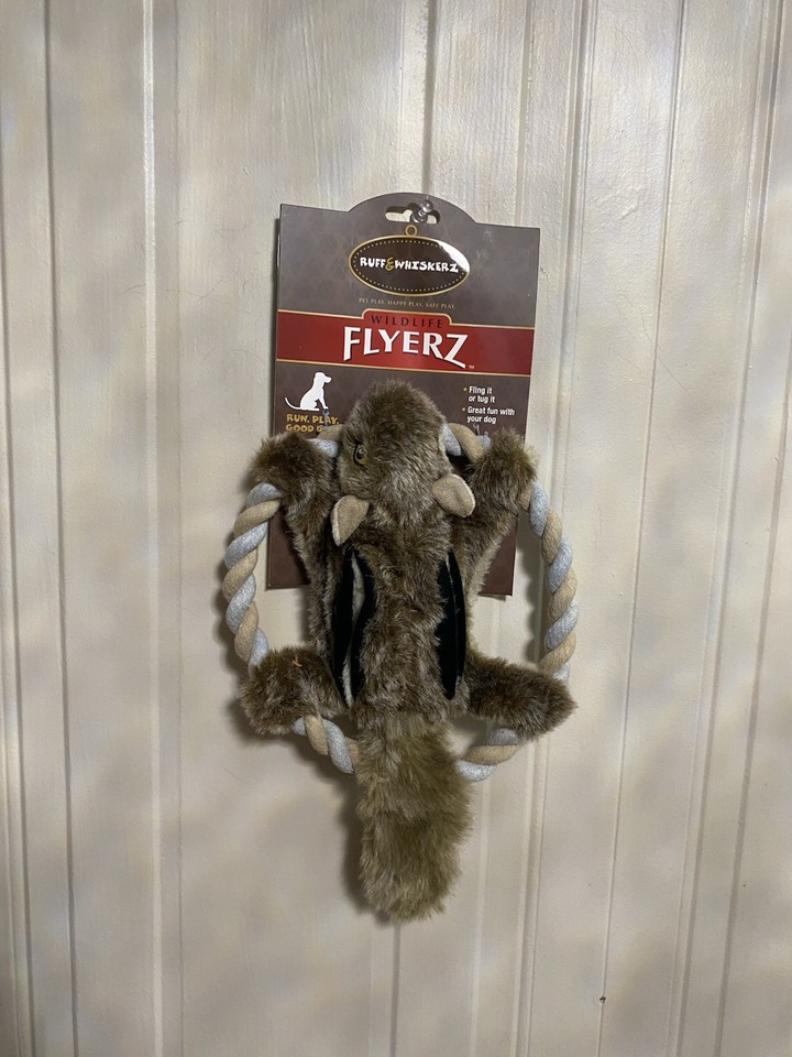 Ruff and Whiskerz Skinz Interactive Rope Squirrel Dog Toy 13” With ...