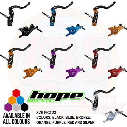 Hope XCR Pro X2 XC MTB Brake/Brake Set Post / Flat Mount - All Colors ...