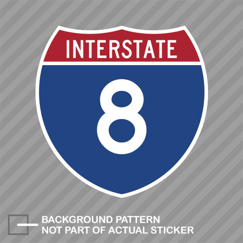 Interstate 8 Sign Sticker Decal Vinyl san diego freeway highway sign ...