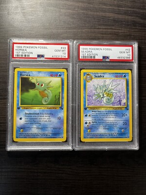 Seadra + Horsea 1999 Pokemon TCG Fossil 1st Edition PSA 10 | eBay