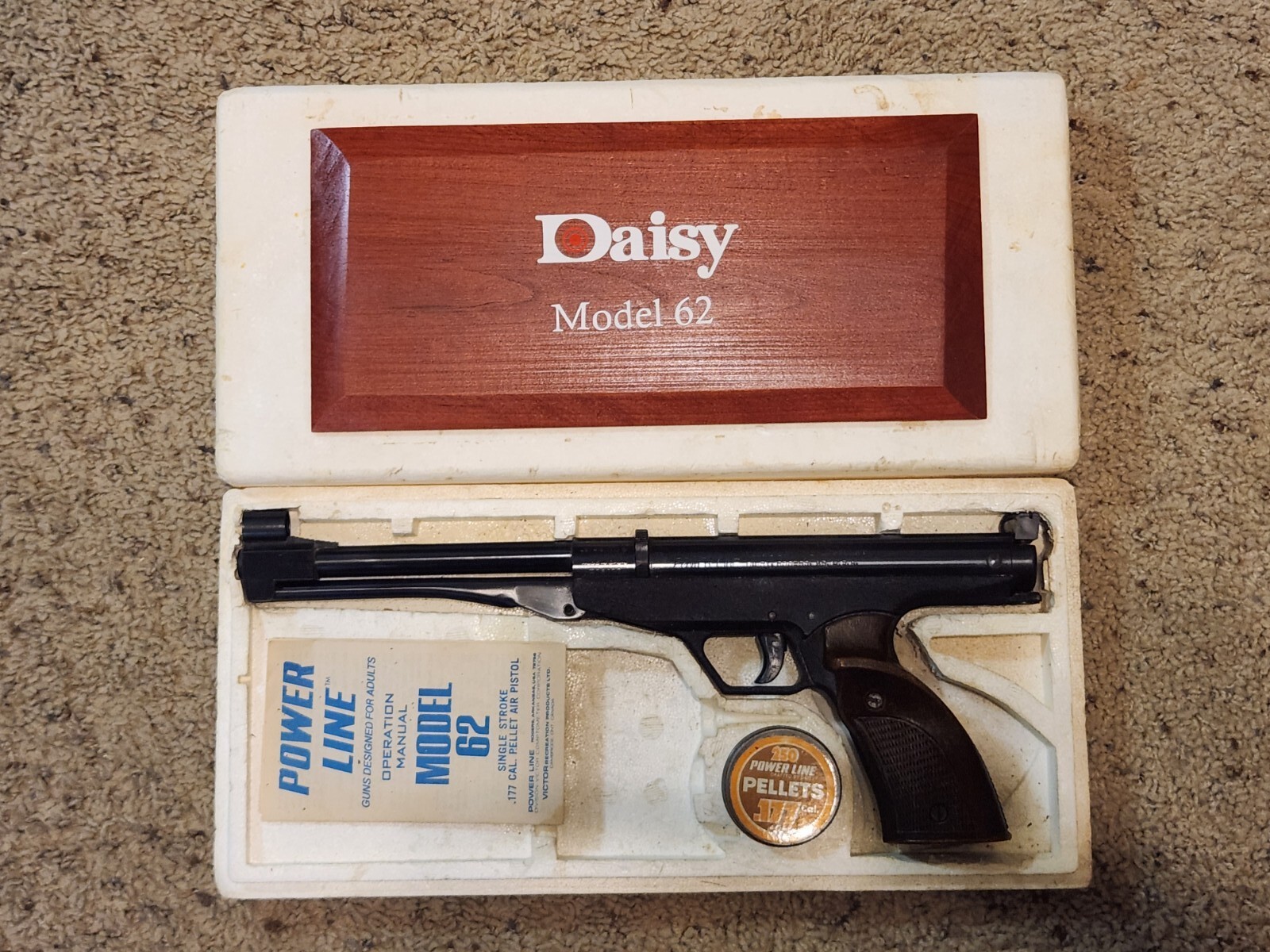 Vintage Daisy Model 62 Pellet Gun .177 Rare Under Lever Action 1975-78 ...