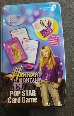 Disney Hannah Montana Miley Cyrus Pop Star Card Game in Tin - pre-owned ...