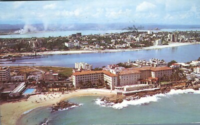 Condado Beach San Juan Puerto Rico Aerial View 1965 Postcard | eBay